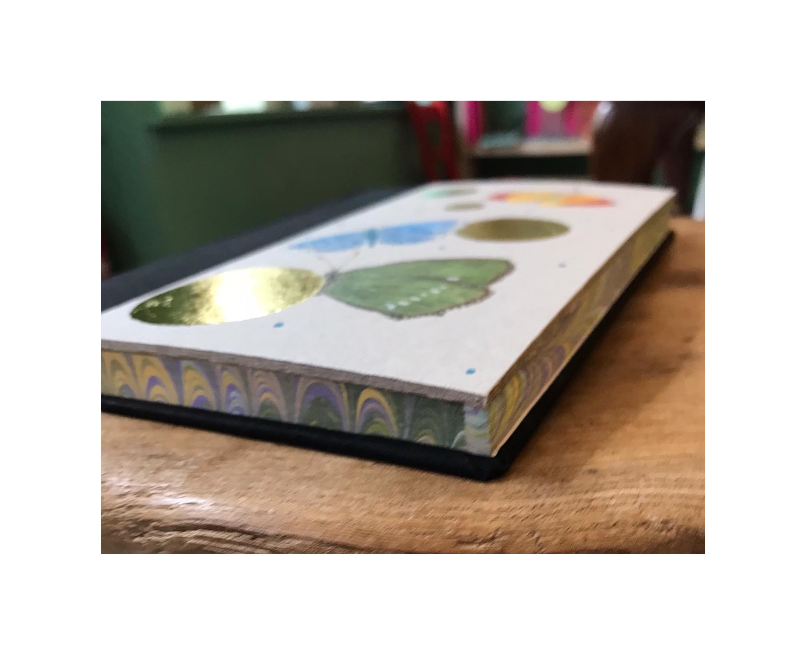 Unruled Journal Hand painted Butterflies of gold dots No 5